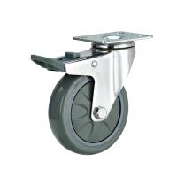 China 3-5 Inch Industrial Casters with 100kg Load Capacity - PU Swivel Wheels for Office & Medical Equipment for sale