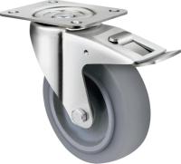 China TPR Elastic Thermoplastic Rubber Casters 4-8 Inch with 80 Shore A Hardness and 120-250kg Load Capacity for sale