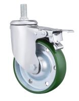 China Industrial Steel Caster Wheels with Polyurethane Tread - 100-150mm Diameter, 200-300kg Load Capacity for sale