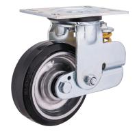 China Aluminum Core Rubber Spring Loaded Castor Wheels 150mm 200mm Diameter 50mm Tread 430kg Capacity for sale