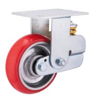 China Aluminum Core Rubber Spring Loaded Castor Wheels 150mm 200mm Diameter 50mm Tread 430kg Capacity for sale