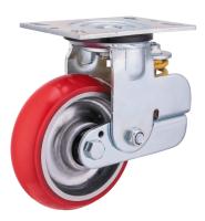 China Aluminum Core Rubber Spring Loaded Castor Wheels 150mm 200mm Diameter 50mm Tread 430kg Capacity for sale