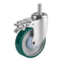 China Aluminum Polyurethane Caster Wheels with Double Ball Bearings - 100mm/125mm Size Options, 200-230kg Load Capacity for sale
