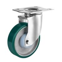 China Aluminum Polyurethane Caster Wheels with Double Ball Bearings - 100mm/125mm Size Options, 200-230kg Load Capacity for sale