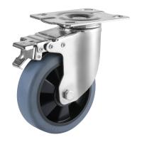 China TPR Medium-Heavy Duty Industrial Casters 75-150mm with 110-180kg Load Capacity and Double Ball Bearings for sale
