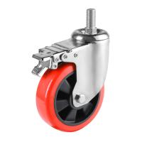 China Polyurethane Swivel Caster Wheels Heavy Duty Industrial Steel Casters 75-150mm 120-200kg Load Capacity for sale
