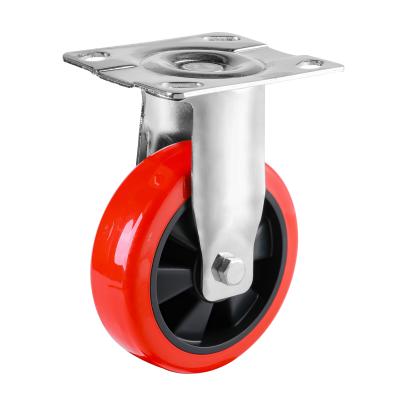 China Polyurethane Swivel Caster Wheels Heavy Duty Industrial Steel Casters 75-150mm 120-200kg Load Capacity for sale