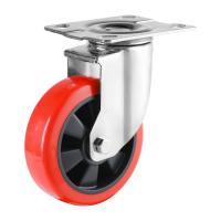 China Polyurethane Swivel Caster Wheels Heavy Duty Industrial Steel Casters 75-150mm 120-200kg Load Capacity for sale