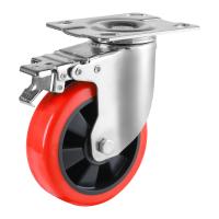 China Polyurethane Swivel Caster Wheels Heavy Duty Industrial Steel Casters 75-150mm 120-200kg Load Capacity for sale