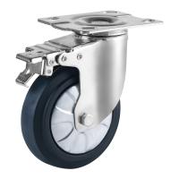China TPR Industrial Casters Wheels 100mm & 125mm Medium Heavy Duty with 130-150kg Load Capacity for sale