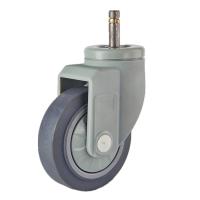 China Plastic Yoke TPR Medical Casters 75-125mm Wheel Diameter with 32mm Tread Width and 100-130kg Load Capacity for sale