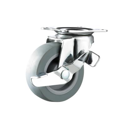 China TPR Furniture Casters 50mm 75mm Light Duty Castors with 25-55kg Load Capacity for sale