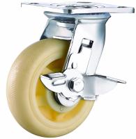 China 100mm-200mm Heavy Duty Casters with Polyurethane Tread, 260-460kg Load Capacity, Double Ball Bearing System for sale