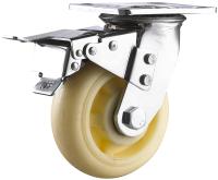 China 100mm-200mm Heavy Duty Casters with Polyurethane Tread, 260-460kg Load Capacity, Double Ball Bearing System for sale