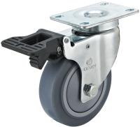 China Medium Duty Thermoplastic Rubber Industrial Casters - 75/100/125mm Wheel with 90-130kg Load Capacity for sale