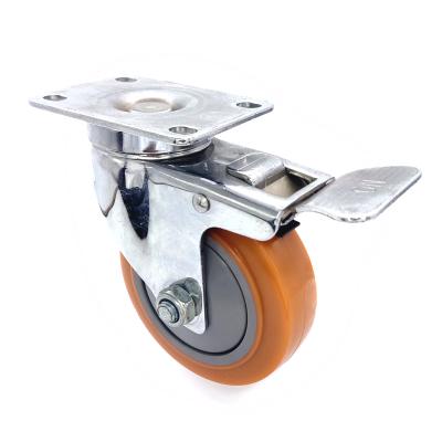 China Medium Duty Polyurethane Industrial Casters with 32mm Wheel Width and 100-150kg Load Capacity for sale