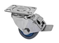 China 50mm TPR Stainless Steel Casters with 80kg Load Capacity - FDA-Compliant Food-Safe Wheels for sale