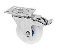 China 304 Stainless Steel White PA Casters 75-125mm Wheel Diameter 150-200KG Load Capacity for Industrial Equipment for sale