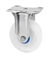 China 304 Stainless Steel White PA Casters 75-125mm Wheel Diameter 150-200KG Load Capacity for Industrial Equipment for sale