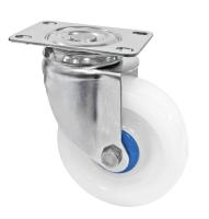 China 304 Stainless Steel White PA Casters 75-125mm Wheel Diameter 150-200KG Load Capacity for Industrial Equipment for sale