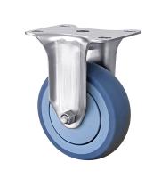 China 304 Stainless Steel Blue TPR Caster Wheels 75-125mm Medium Duty 100-150kg Load Capacity for sale