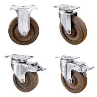 China 304 Stainless Steel Castor Wheels 125mm with High-Temp Nylon - 73-115kg Load Capacity & -40°C to 120°C Range for sale