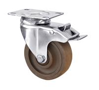 China 304 Stainless Steel Castor Wheels 125mm with High-Temp Nylon - 73-115kg Load Capacity & -40°C to 120°C Range for sale