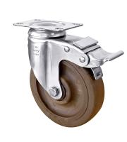 China 304 Stainless Steel Castor Wheels 125mm with High-Temp Nylon - 73-115kg Load Capacity & -40°C to 120°C Range for sale
