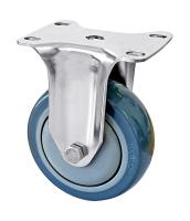 China Medium Duty 304 Stainless Steel PU Casters 75mm 100mm 125mm with 80-125kg Load Capacity for sale