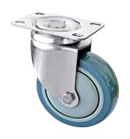 China Medium Duty 304 Stainless Steel PU Casters 75mm 100mm 125mm with 80-125kg Load Capacity for sale