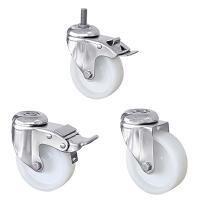 China 304 Stainless Steel PA Caster Wheels 75mm 100mm 125mm Medium Duty 100-150kg Load Capacity for sale