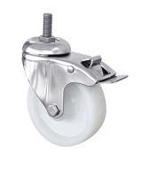 China 304 Stainless Steel PA Caster Wheels 75mm 100mm 125mm Medium Duty 100-150kg Load Capacity for sale
