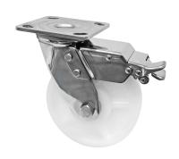 China 304 Stainless Steel Heavy Duty Caster Wheels with White PA Tread - 400-600KG Load Capacity, 100-200mm Diameter for sale