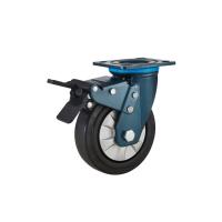 China 100mm-200mm Heavy Duty TPR Rubber Wheel Casters with 180-300kg Load Capacity and Anti-Rust Coating for sale