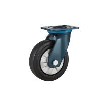 China 100mm-200mm Heavy Duty TPR Rubber Wheel Casters with 180-300kg Load Capacity and Anti-Rust Coating for sale