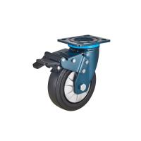China 100mm-200mm Heavy Duty TPR Rubber Wheel Casters with 180-300kg Load Capacity and Anti-Rust Coating for sale