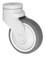 China Elastic TPR All-Plastic Medical Casters - 75kg Load Capacity, 25mm Wheel Width, -35°C to +90°C Temperature Range for sale