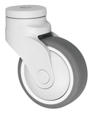 China Elastic TPR All-Plastic Medical Casters - 75kg Load Capacity, 25mm Wheel Width, -35°C to +90°C Temperature Range for sale