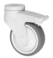 China Elastic TPR All-Plastic Medical Casters - 75kg Load Capacity, 25mm Wheel Width, -35°C to +90°C Temperature Range for sale