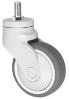 China Elastic TPR All-Plastic Medical Casters - 75kg Load Capacity, 25mm Wheel Width, -35°C to +90°C Temperature Range for sale