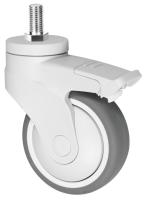 China Elastic TPR All-Plastic Medical Casters - 75kg Load Capacity, 25mm Wheel Width, -35°C to +90°C Temperature Range for sale