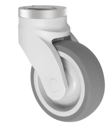 China TPR All-Plastic Medical Caster 100kg Load Capacity 4/5 Inch Single Ball Bearing Wheel for sale