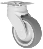 China TPR All-Plastic Medical Caster 100kg Load Capacity 4/5 Inch Single Ball Bearing Wheel for sale
