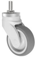 China TPR All-Plastic Medical Caster 100kg Load Capacity 4/5 Inch Single Ball Bearing Wheel for sale