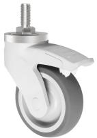 China TPR All-Plastic Medical Caster 100kg Load Capacity 4/5 Inch Single Ball Bearing Wheel for sale