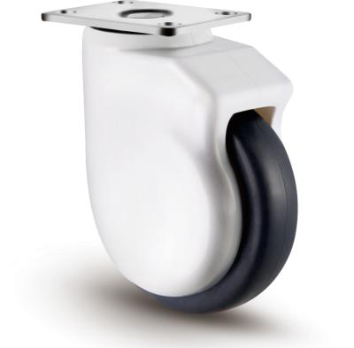 China Medium Duty Elastic TPR Caster Wheels 100mm 125mm with Thread Guard - 100kg Load Capacity, 32mm Width for sale