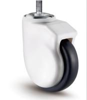 China Medium Duty Elastic TPR Caster Wheels 100mm 125mm with Thread Guard - 100kg Load Capacity, 32mm Width for sale