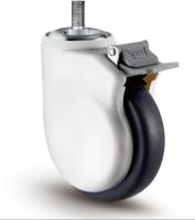 China Medium Duty Elastic TPR Caster Wheels 100mm 125mm with Thread Guard - 100kg Load Capacity, 32mm Width for sale