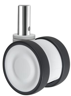 China Medium Duty Elastic TPR Twin Wheel Caster 4/5 Inch 100-150kg Load Capacity for Medical Equipment for sale