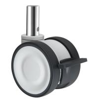 China Medium Duty Elastic TPR Twin Wheel Caster 4/5 Inch 100-150kg Load Capacity for Medical Equipment for sale